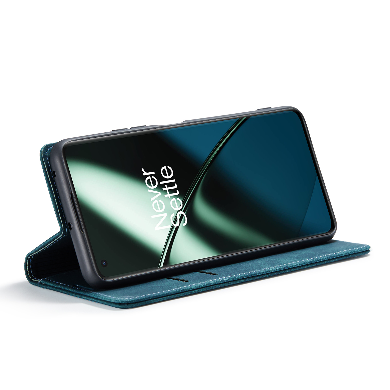 OnePlus 11 Wallet Hoesje Vintage Leder Blauw